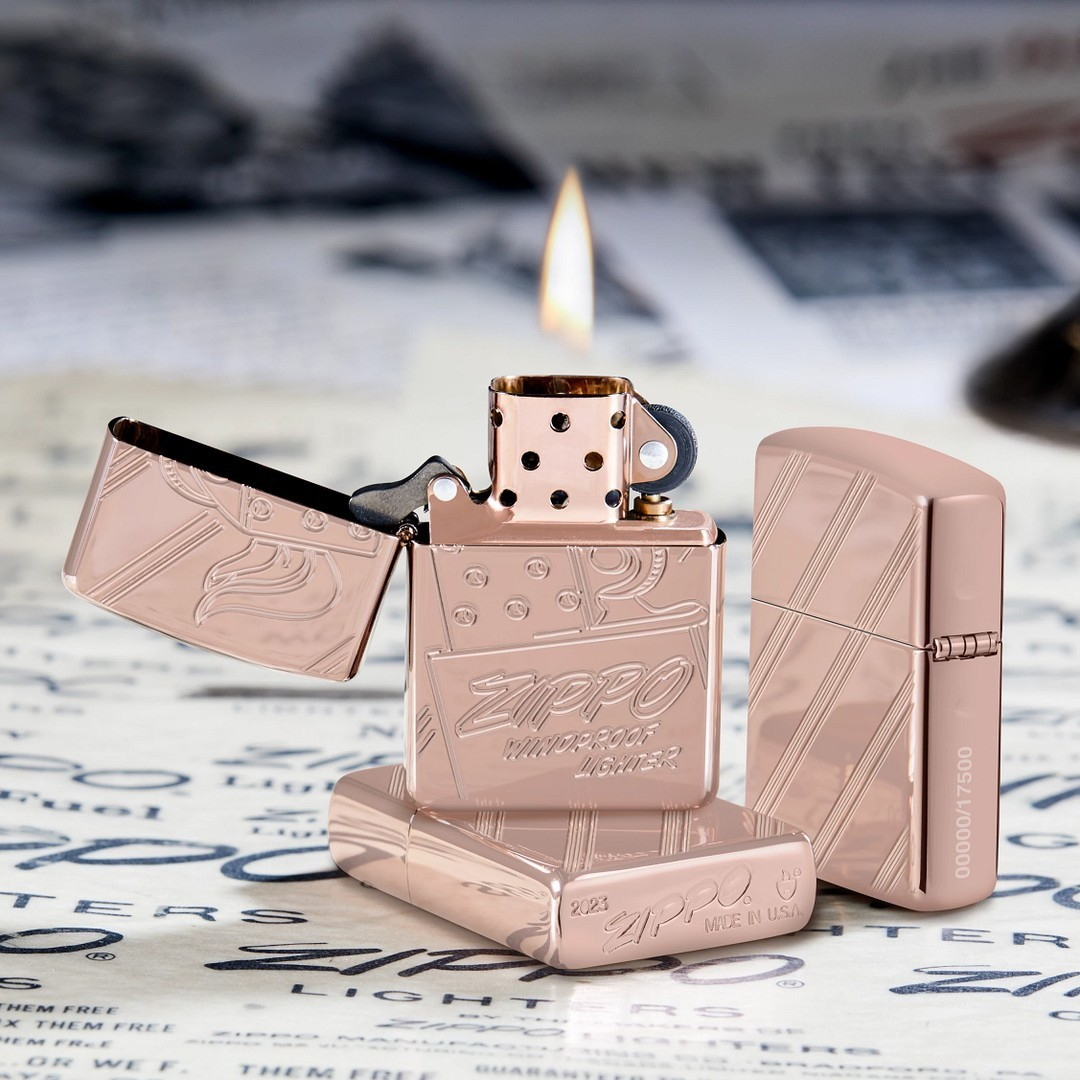Giới thiệu về Bộ Sưu Tập Zippo Script Logo Collectible Armor Rose Gold ...